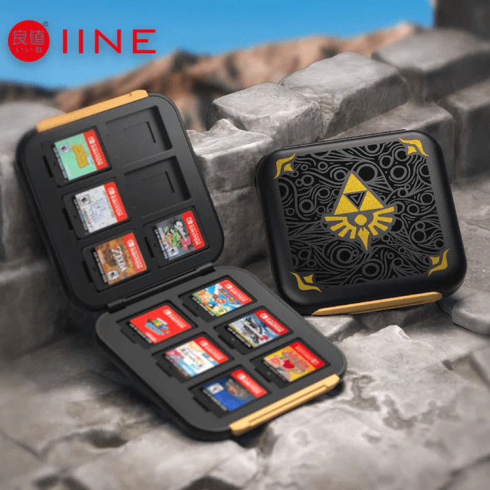 Switch Iine Magnetic Game Card MicroSD Case 12 Slots Zelda BOTW Black ...